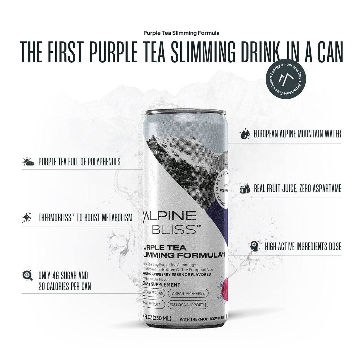 Purple Tea Slimming Formula | 20 Calorie Sparkling Alpine Water Drink ...