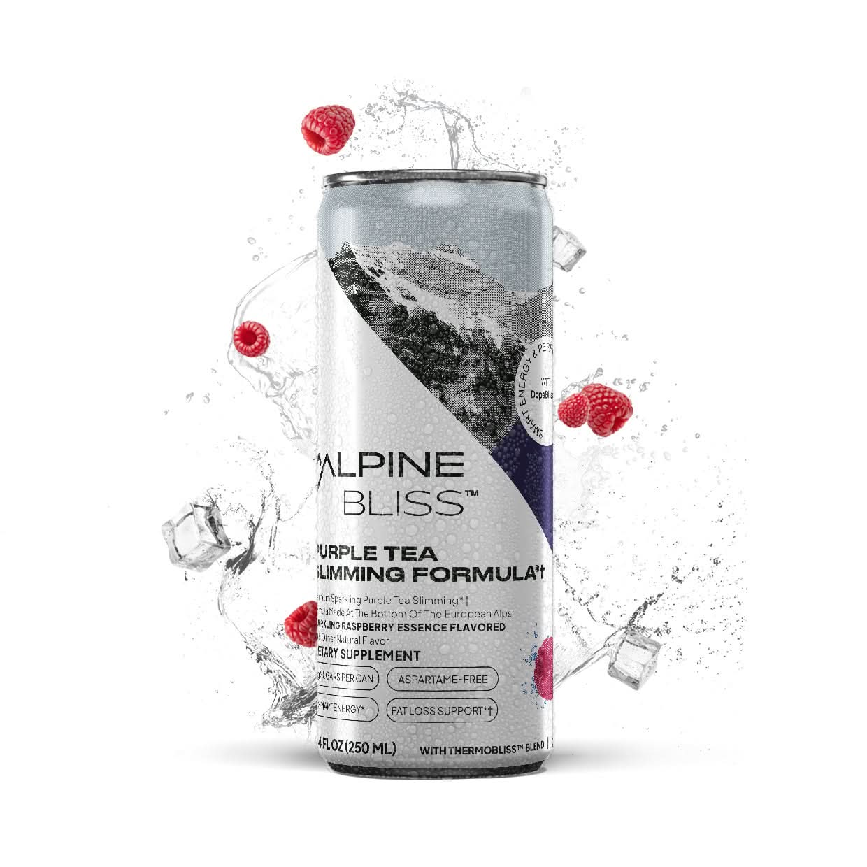 Purple Tea Slimming Formula | 20 Calorie Sparkling Alpine Water Drink | Alpine Bliss
